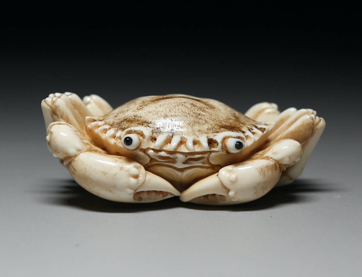 色工房 s263 マンモス根付 蟹 在銘 検索用：提げ物 緒締め 帯留め Netsuke(根付)｜売買されたオークション情報、yahooの商品 ...