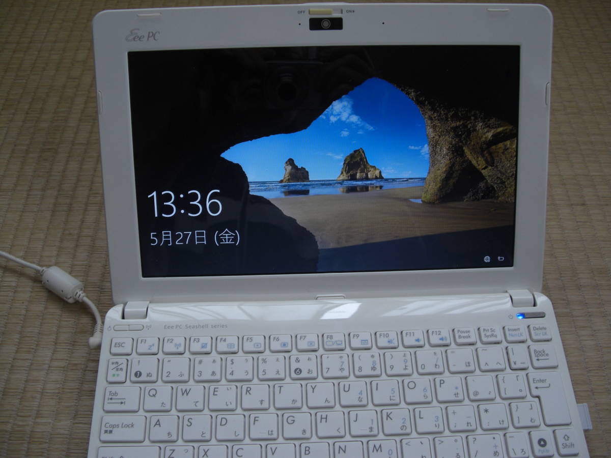 ミニノートASUS Eee/傷，汚れ殆どなし/WIN10/HDD320G，メモリ2Gに増設/超鮮明液晶/WIFI/office認証済/カメラ ...