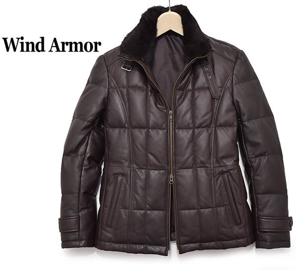 極 定価8万円 ニチワ社 ウィンドアーマー Wind Armor ラビットファー付き ラムレザー 羊革 2WAY キルティングダウンジャケット 茶/M(Mサイズ)｜売買されたオークション情報 ...