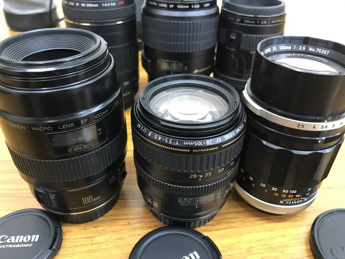 CANON EOS-1N AE-1 Program Black FT QL Black EF 100mm 135mm f2.8 28 ...