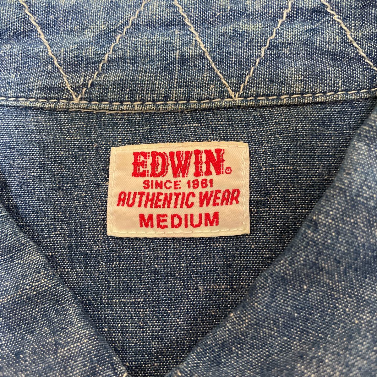 エドウィン デニムシャツ EDWIN シャンブレー 長袖シャツ edwin シャンブレーシャツ Edwin ワークシャツ AUTHENTIC WEAR(Mサイズ)｜売買されたオークション情報 ...