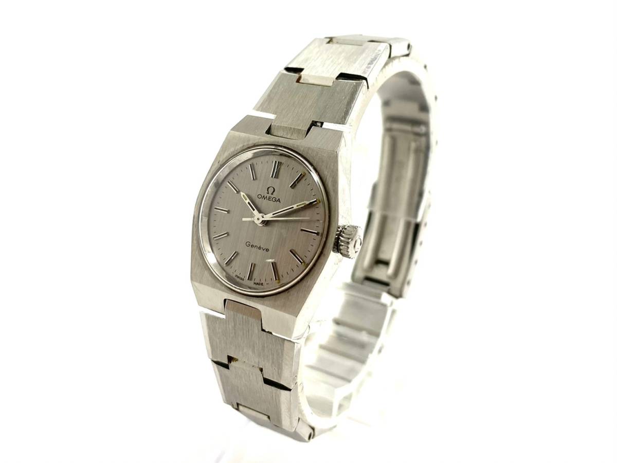 OMEGA/オメガ ジュネーブ 535.0028 CAL.635 手巻き シルバー文字盤 レディース腕時計 Geneve 32793OM3 ...