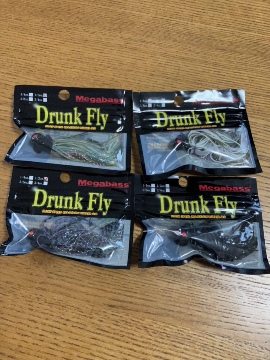 メガバス ドランクフライ 4個セット 1/4oz 1個 1/2oz 2個 3/4oz 1個 MEGABASS DRUNK FLY ラバージグ ...