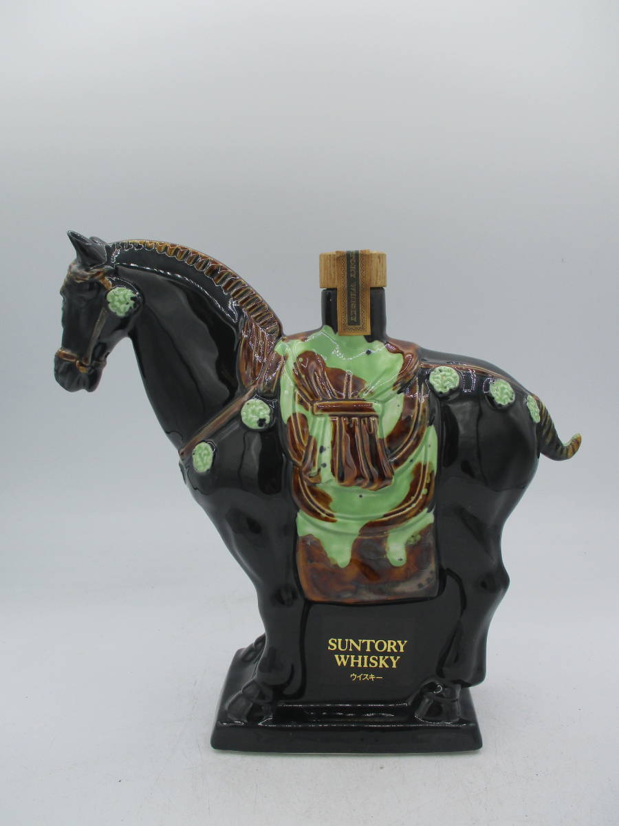 1円 未開栓 ウィスキー SUNTORY サントリー ROYAL ローヤル 陶器 干支 午歳 総重量1203g 600ml 43% 箱あり ...