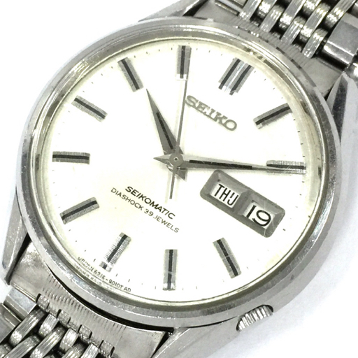 セイコー 腕時計 6216-9000 SEIKOMATIC ラウンド デイデイト Diashock 39石 自動巻き メンズ 稼働 QT111 ...