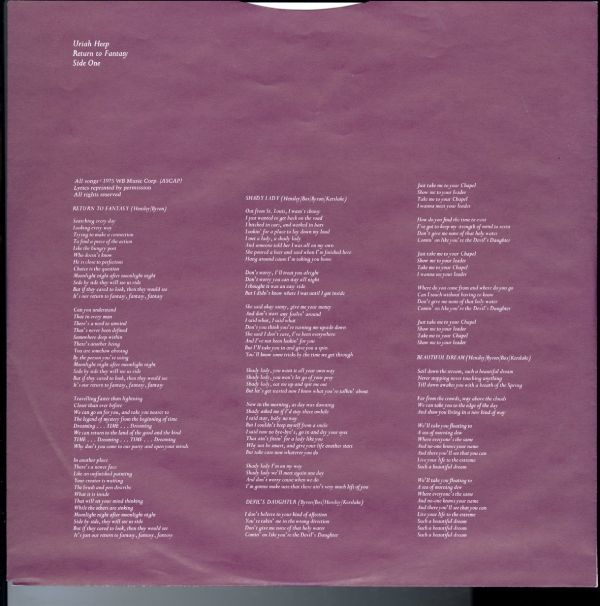 USオリジLP シュリンク付 Uriah Heep / Return To Fantasy 75年 Warner Bros. / BS ...