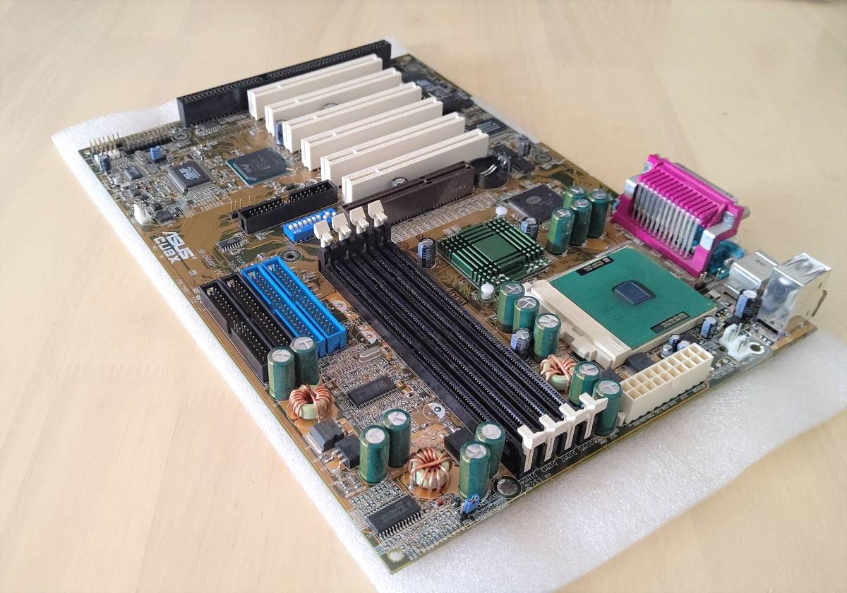 ジャンク ASUS CUBX Rev 1.02 Socket 370 440BX FC-PGA Celeron 1GHz SL5XQ AGP ...