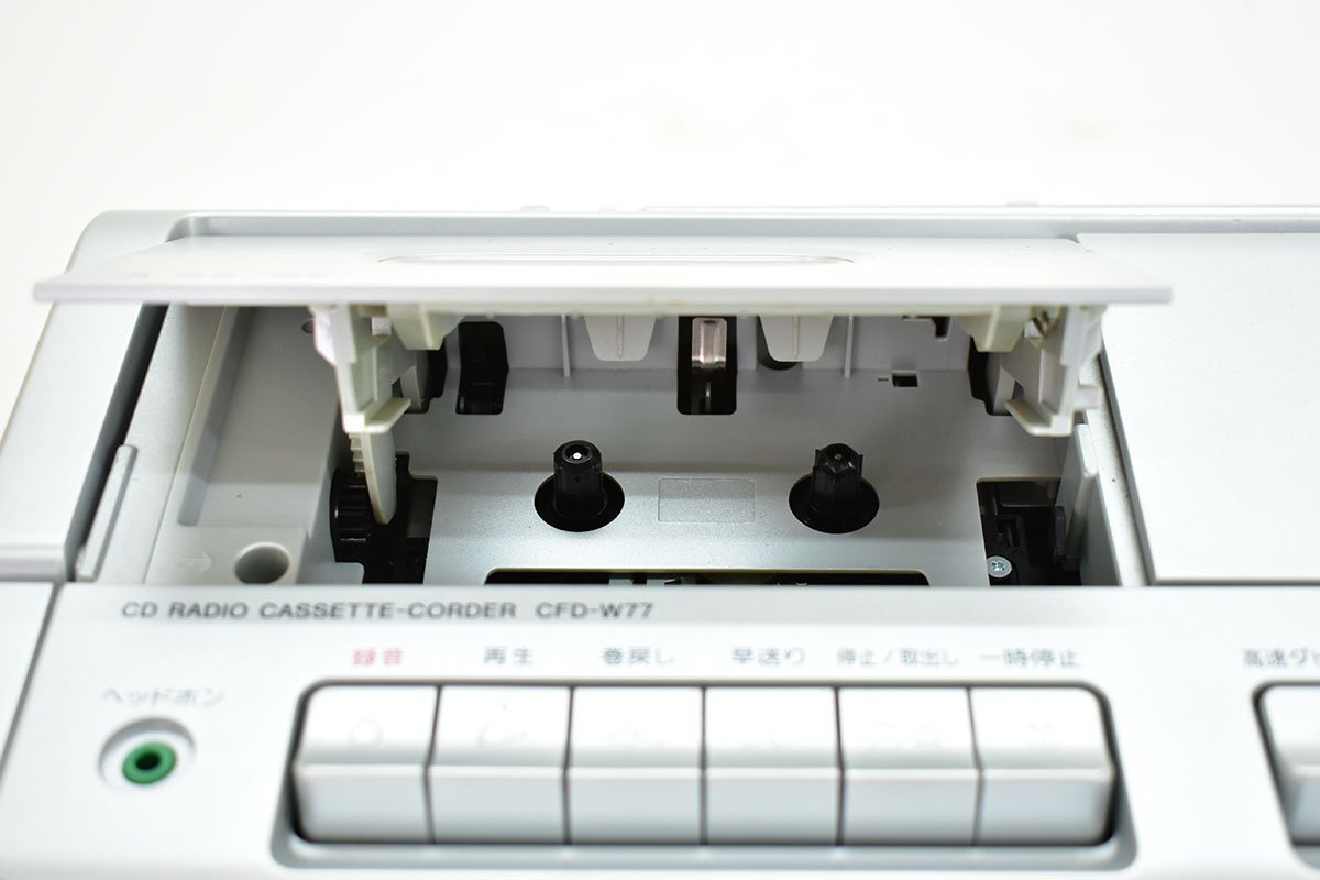 SONY CFD-W77 CDラジカセ ケーブル付き 再生OK ソニー Wカセット CD RADIO CASSETTE RECORDER 当時 ...