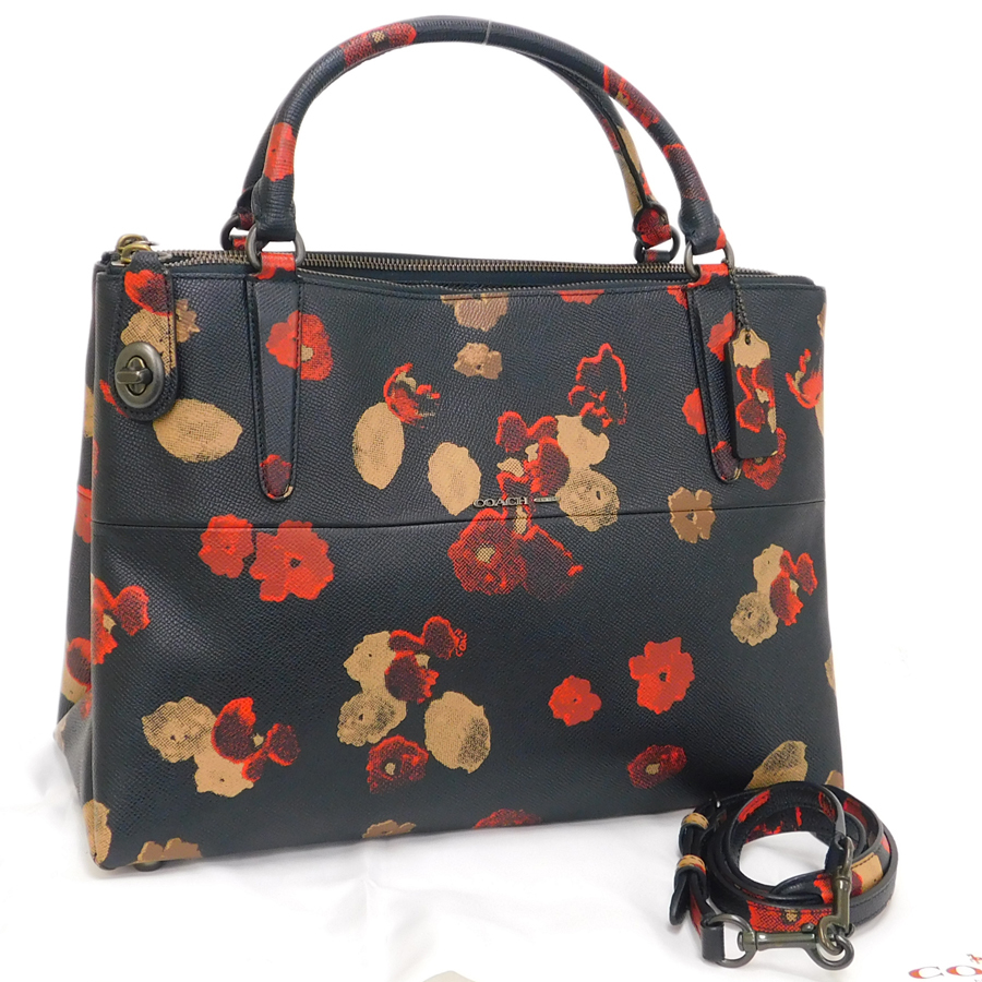 1円 極 コーチ 2wayバッグ 33608 マルチカラー系 レザー 花柄 通勤 お出掛け COACH Bee-28(ハンドバッグ)｜売買され ...