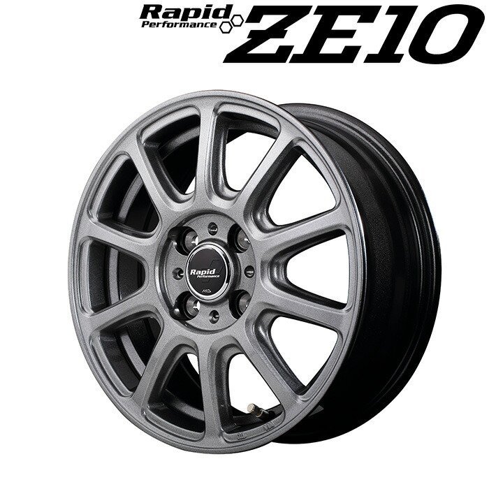 MID Rapid Performance ZE10 メタリックグレー アルミホイール4本セット 12×3.50B 4H PCD100 +42 ...
