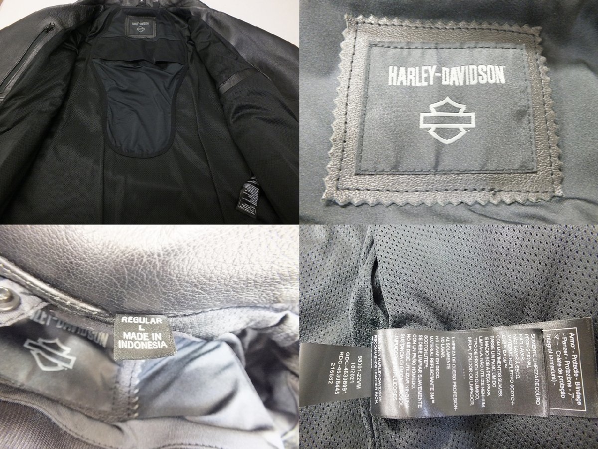 12B-412-056-2 Harley Davidson ハーレーダビッドソン レザージャケット 98001-22VM サイズL ブラック ...