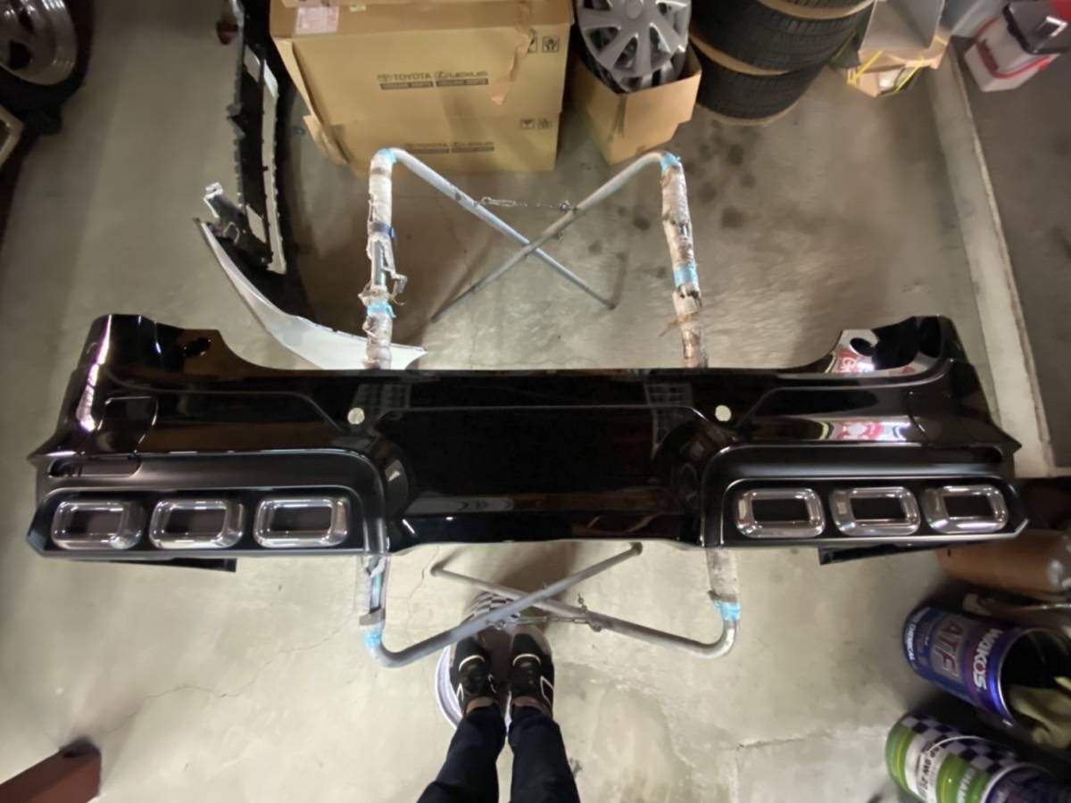 TRD リアバンパースポイラー TOYOTA 30系 アルファード ヴェルファイア 標準ボディ 純正 リアバンパー 202 ブラック ...