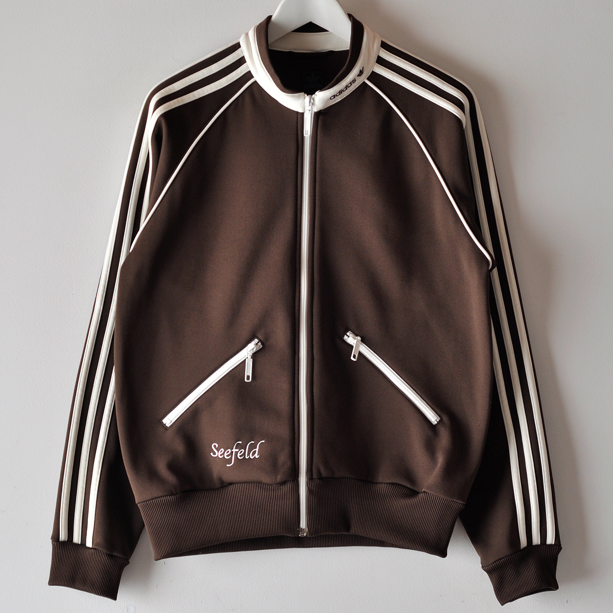 00s adidas Seefeld スタンドカラー トラックジャケット ジャージ ブラウン Mサイズ / ヴィンテージ 色 復刻 70s ...