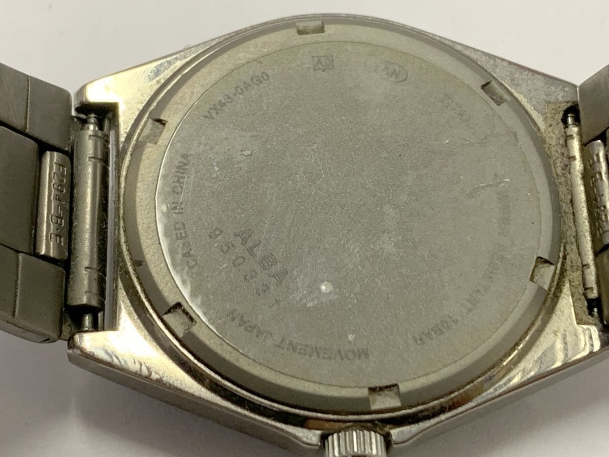 A450-G3-72 SEIKO セイコー ALBA アルバ VX43-0AG0 デイデイト チタニウム メンズ QUARTZ クオーツ 不動 ...