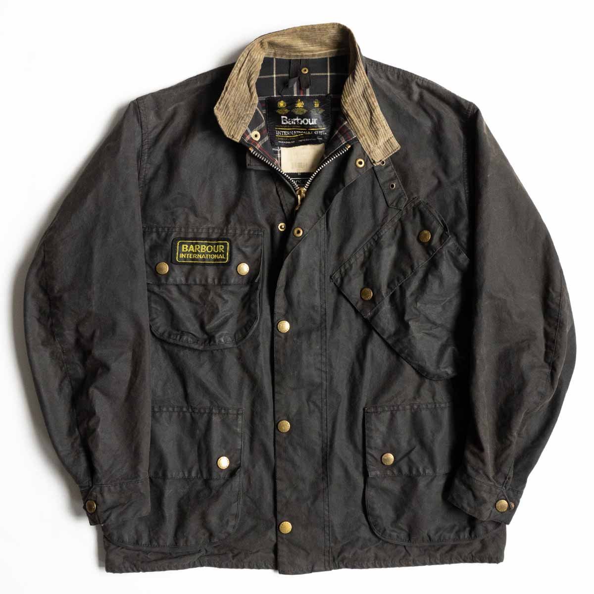 90s BARBOUR A7 International Jacket C42 インターナショナル オイルド モーターサイクル ジャケット ...