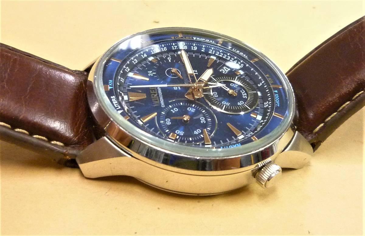 SEIKO セイコー WIRED ワイアード VK68-KMC0 クロノグラフ QZ SS/ 純正革ベルト 電池交換済み(ワイアード)｜売買さ ...