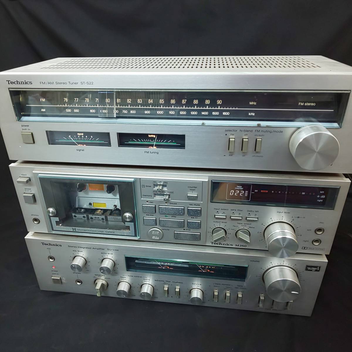 テクニクス Technics FM/AMチューナー ST-S22 カセットデッキ RS-M250 アンプ SU-V44 音出し確認済 即発送 ...