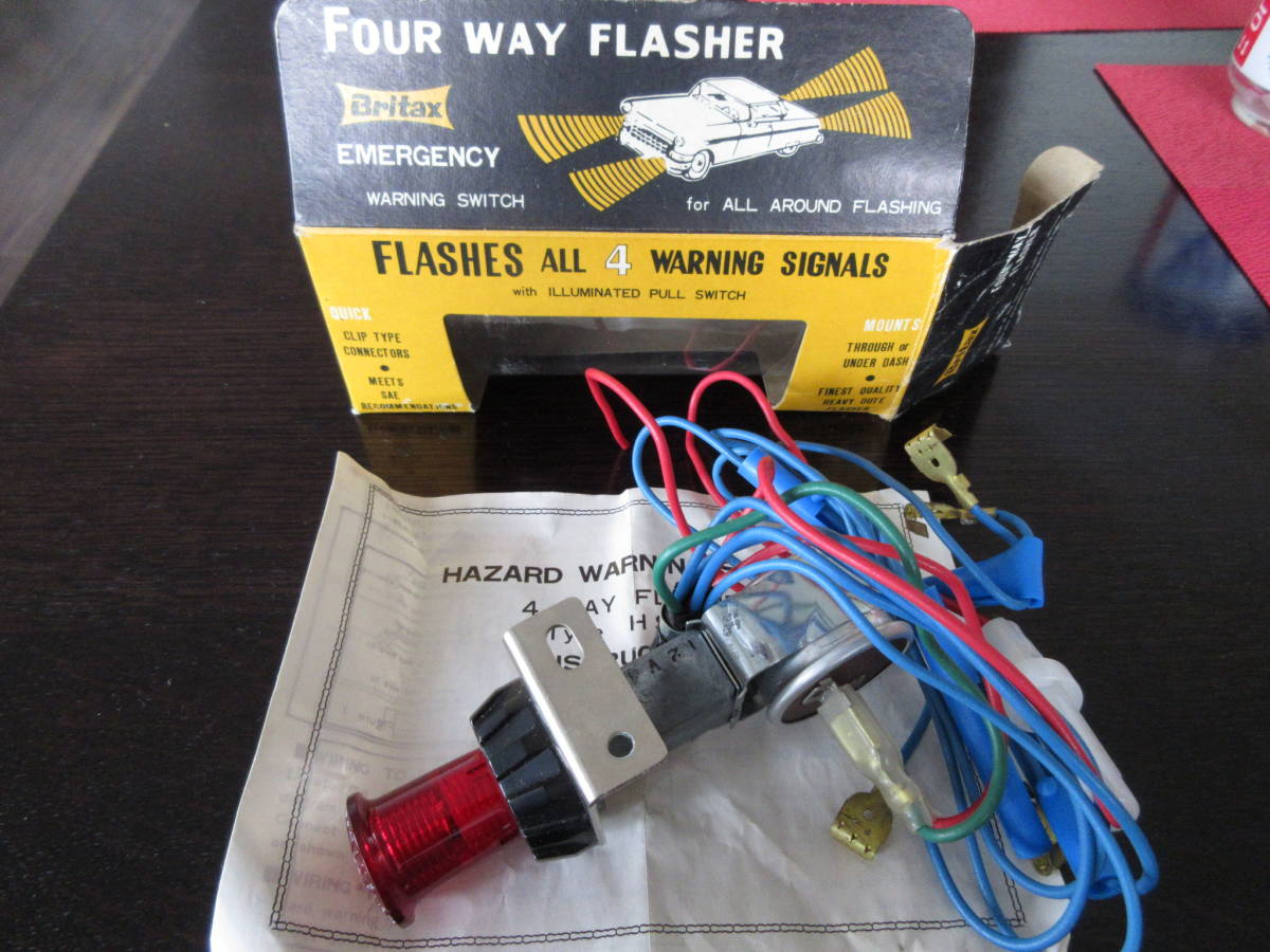 レア当時物デット Britax 4WAY FLASHERキット ハザードスイッチ ミツバ/ BMC MINI ミニ MG AUSTIN MORRIS TRIUMPH ADO16 LOTUS ...