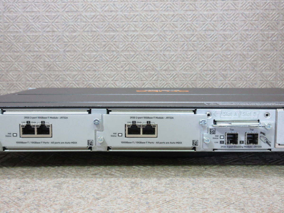 HPE Aruba 2920-24G Switch J9726A / 2port 10GBASE-T Module J9732A 2 ...