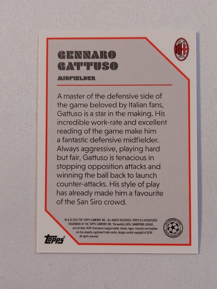 topps now Gennaro Gattuso card AC MILAN RC UEFA CHAMPIONS LEAGUE UCL CL ...