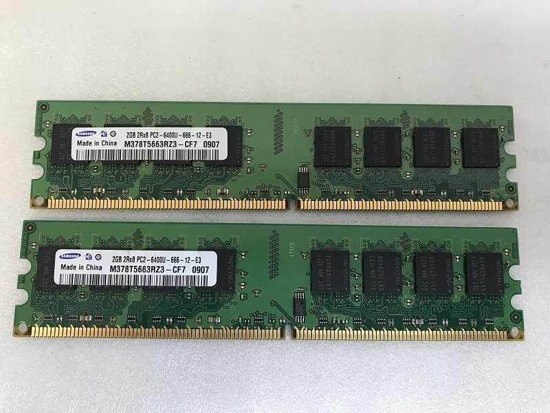 SAMSUNG PC2-6400U 4GB 2GB 2枚 4GB DDR2 デスクトップ用メモリ 240ピン DDR2-800 2GB 2枚 ...