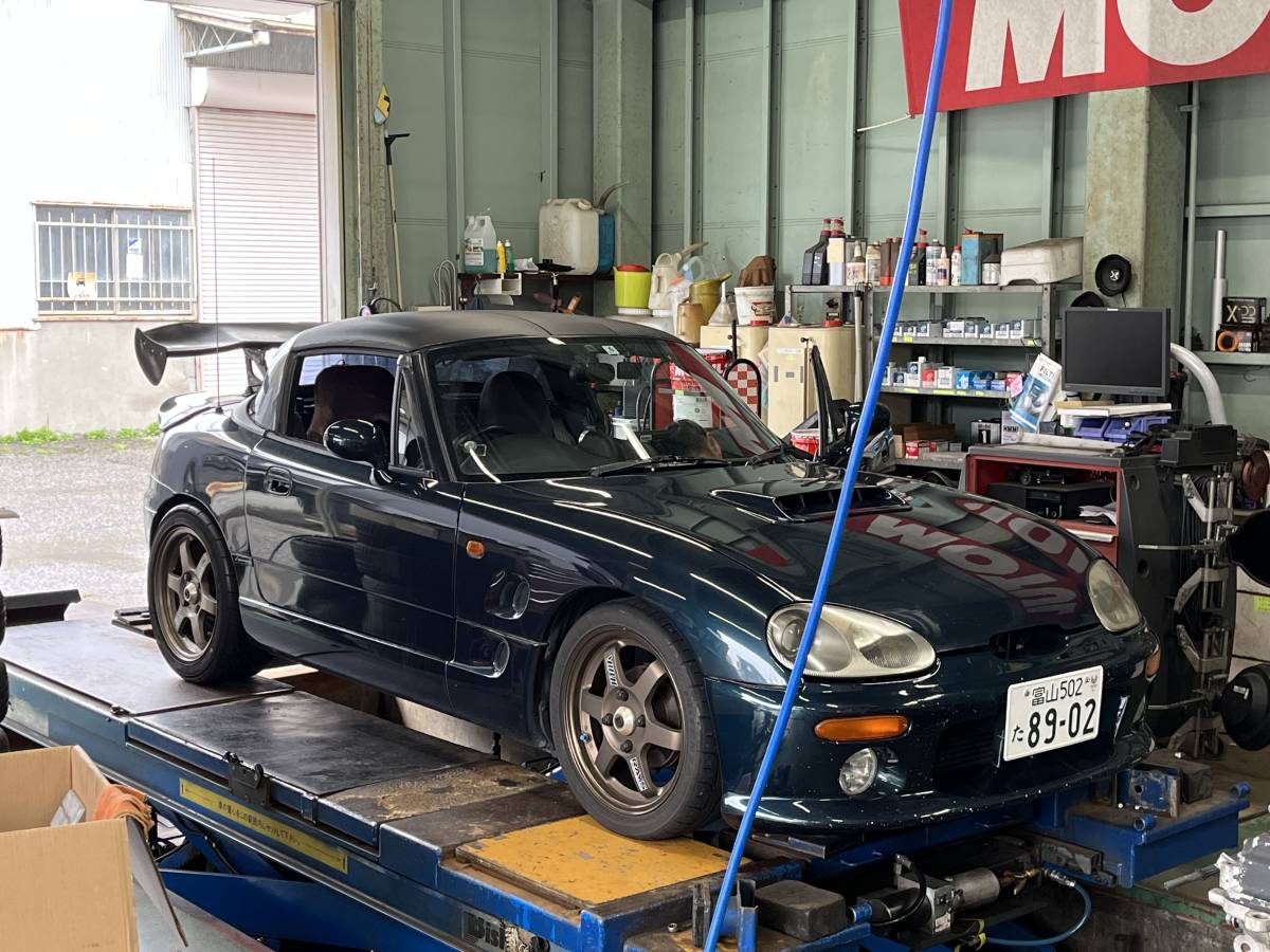 カプチーノ K10A公認 検R6.6 スズスポコンピュータ スズスポ車高調 APEX/AFC HKSキャンプ defi52Φブースト 排気音 ...