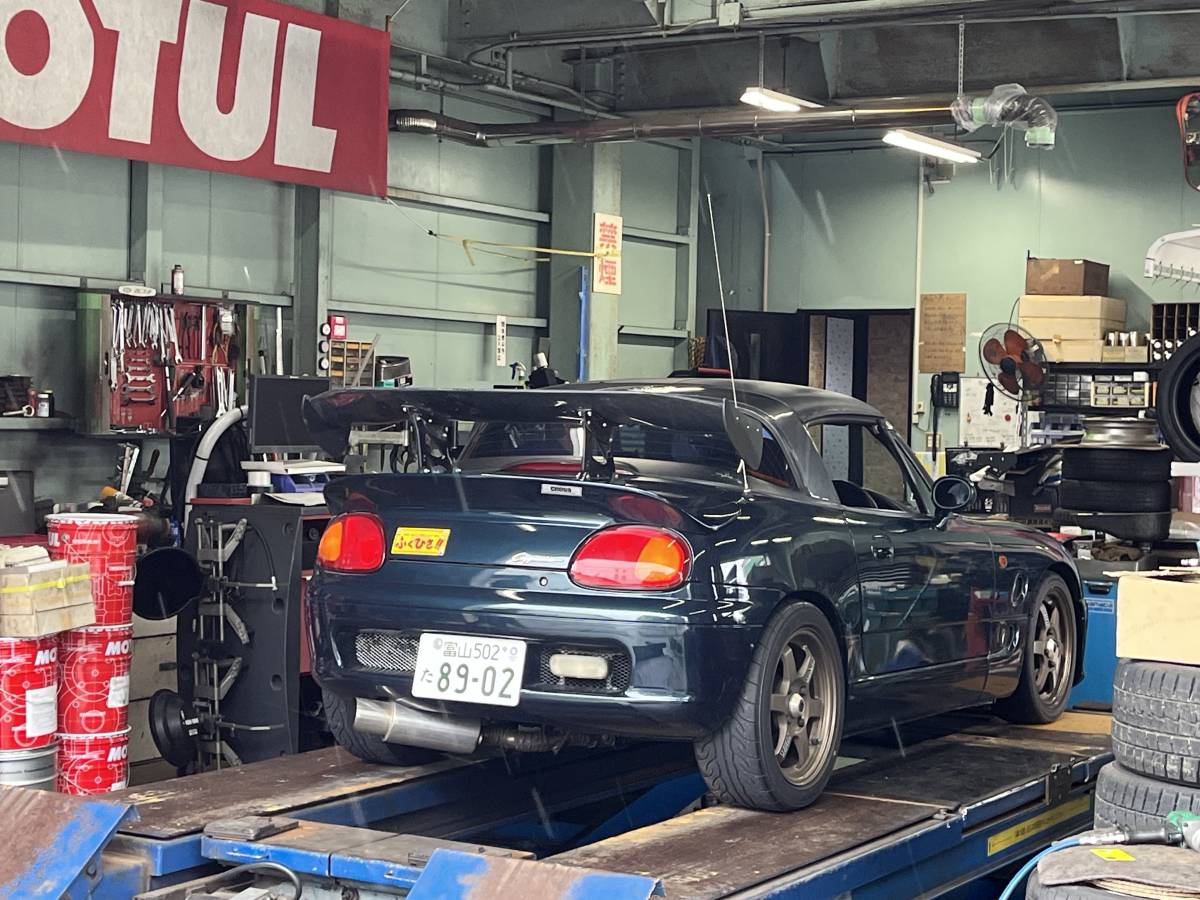 カプチーノ K10A公認 検R6.6 スズスポコンピュータ スズスポ車高調 APEX/AFC HKSキャンプ defi52Φブースト 排気音 ...