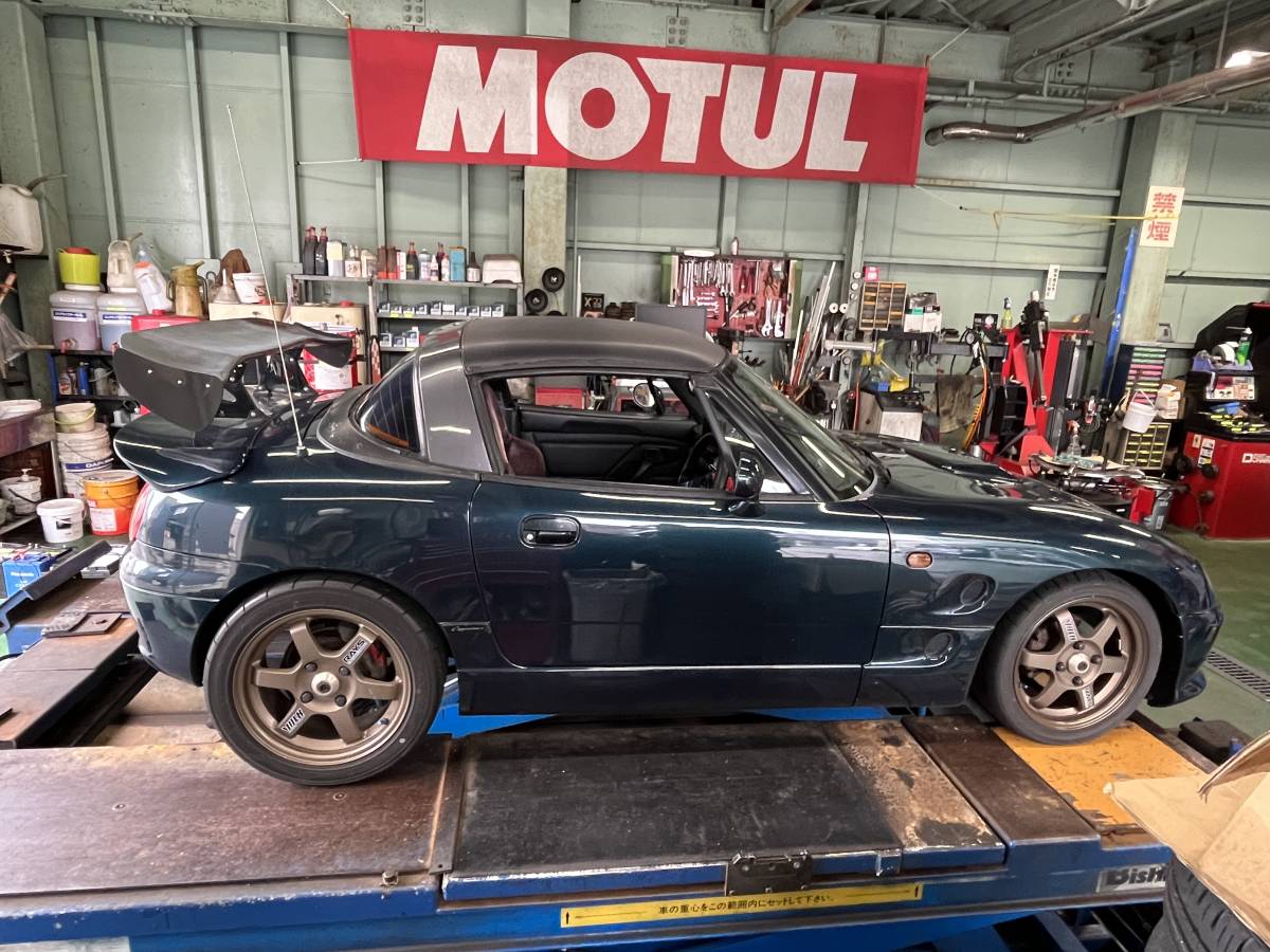 カプチーノ K10A公認 検R6.6 スズスポコンピュータ スズスポ車高調 APEX/AFC HKSキャンプ defi52Φブースト 排気音 ...