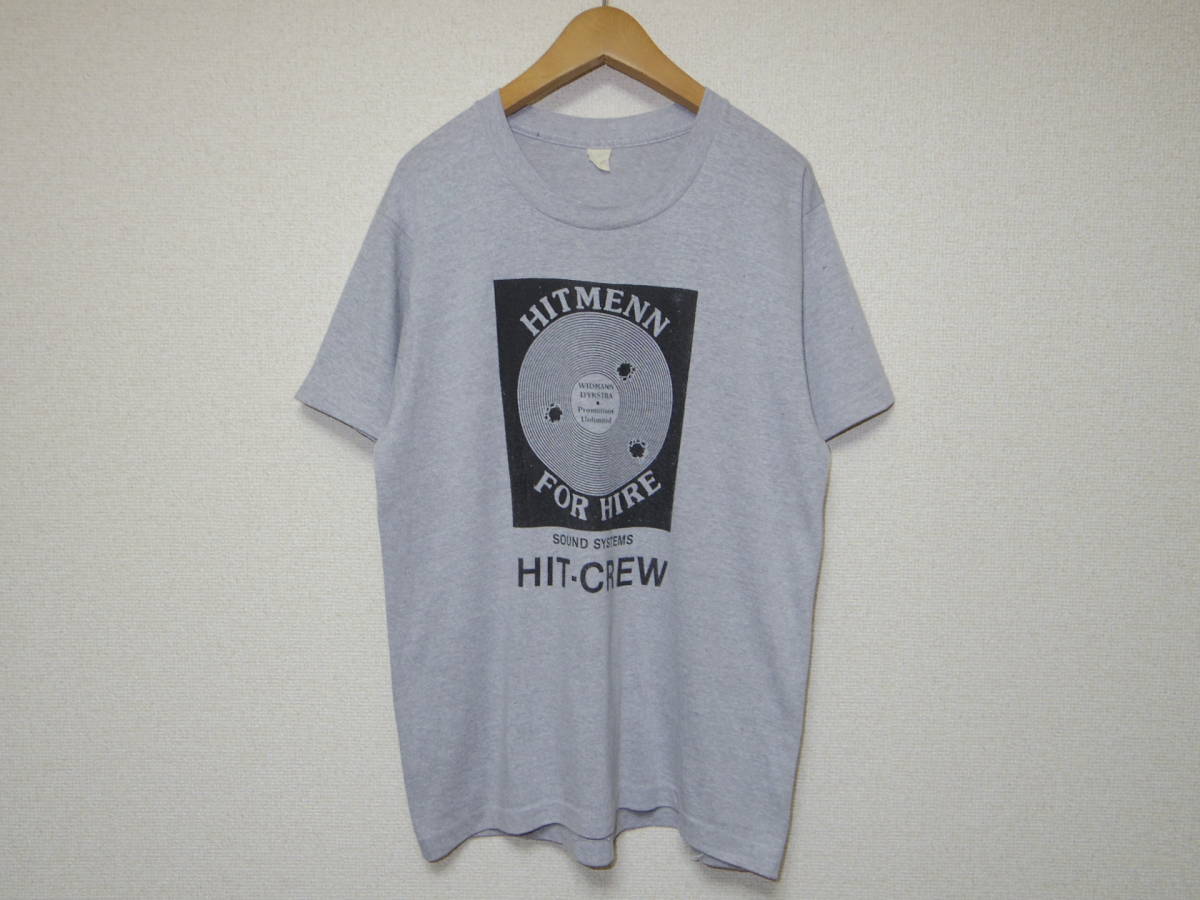 80s USA製 SCREEN STARS スクリーンスターズ HIT-CREW SOUND SYSTEM Tシャツ メンズ L 霜降りグレー ...