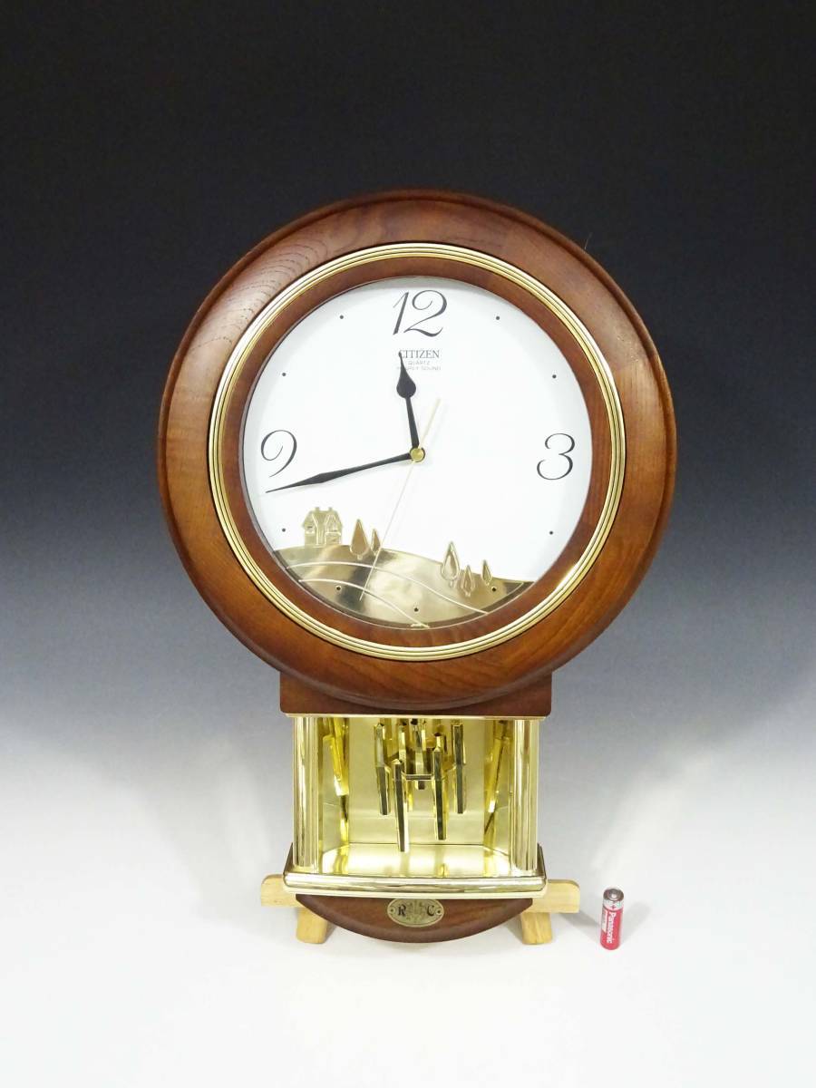 TD み 昭和レトロ 木製 掛け時計 CITIZEN QUARTZ HOURLY SOUND リズム時計 シチズン インテリア雑貨(アナログ ...