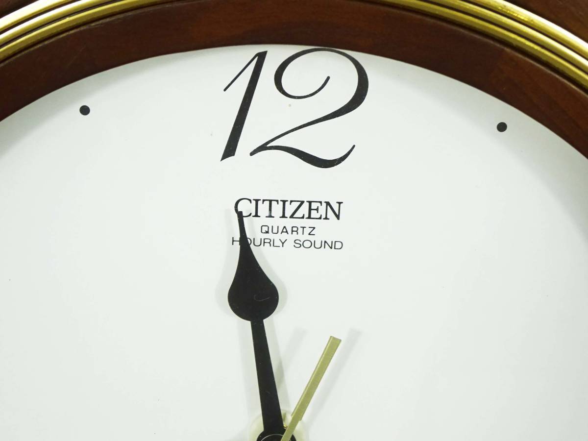TD み 昭和レトロ 木製 掛け時計 CITIZEN QUARTZ HOURLY SOUND リズム時計 シチズン インテリア雑貨(アナログ ...