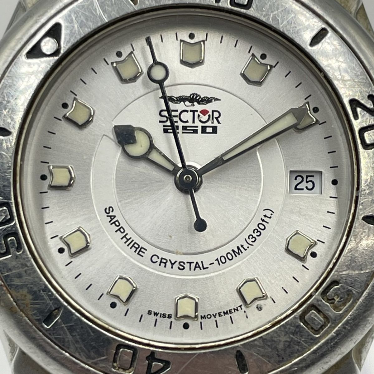 V303-ST2-256 SECTOR 250 セクター NO LIMITS ノーリミッツ メンズ腕時計 クオーツ デイト シルバー文字盤 革 ...