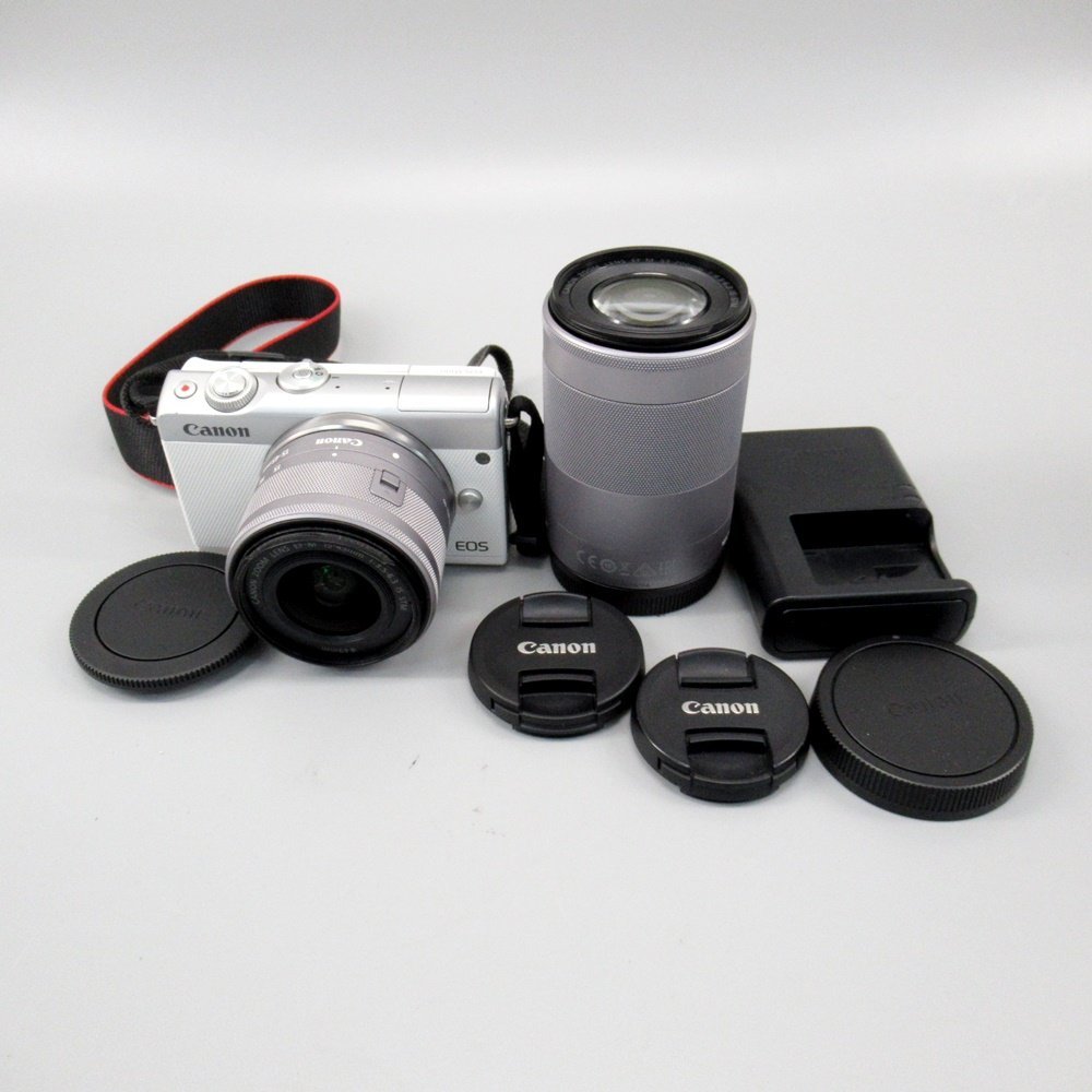 1円 Canon キヤノン EOS M100 EF-M 15-45mm1:3.5-6.3 /EF-M 55-200mm1:4.5-6.3 IS ...