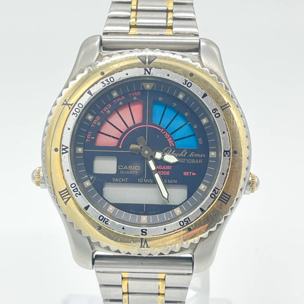 1円スタート CASIO カシオ AD-500 yacht timer ヨットタイマー クオーツ アナログ デジタル 腕時計 動作未確認 ...