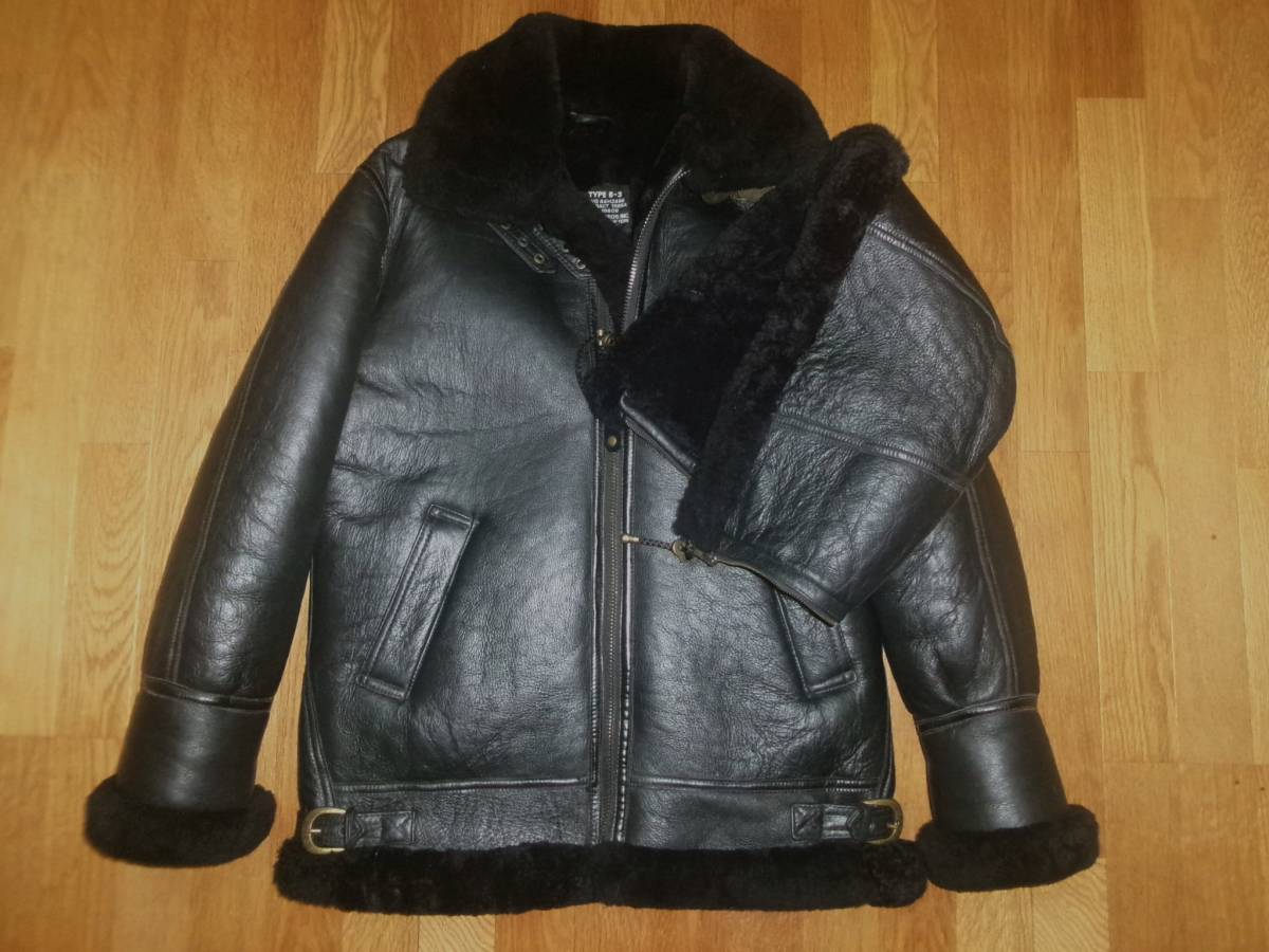 SCHOTTショット 現行257Sロング 283S 黒 M 2L位 脱着フード バックル刻印 ムートンA2B2B3B6B7B9AVIREX ...