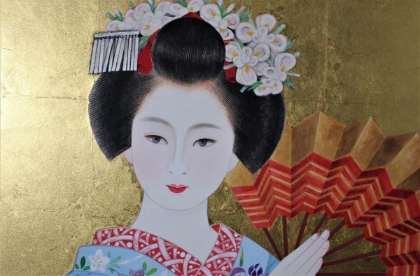 D338 福元悠二 舞妓 10号 日本画 真作保障 美人画の名手 本金箔仕様 師：広田多津 岡山出身(人物、菩薩)｜売買されたオークション情報、yahooの商品情報をアーカイブ公開 ...