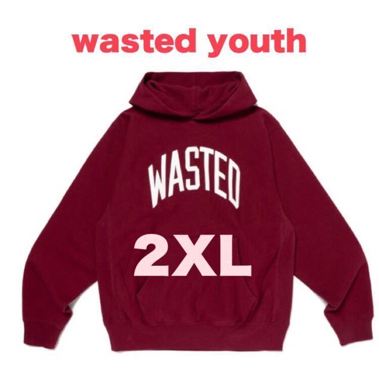 サイズ WASTED YOUTH HEAVY WEIGHT HOODIE burgundy 2XL 特製ステッカー クリアファイル付き ...