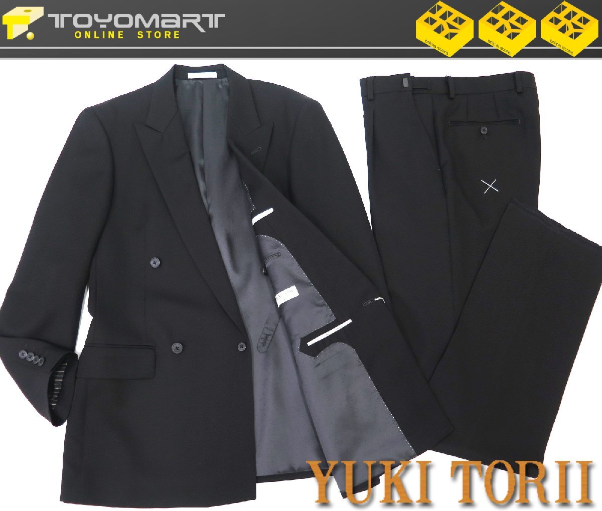 T13 YUKI TORII HOMME ユキトリイ NIKKE社 黒の王様 ダブルブレスト フォーマルスーツ ブラック/A5 定価75900 ...