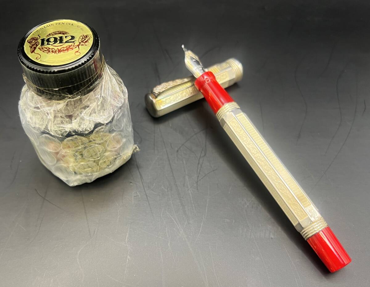 Montegrappa モンテグラッパ 1055VI 925/ペン先750 万年筆 インク付き イタリア製 筆記用具 L2590(モンテグ ...