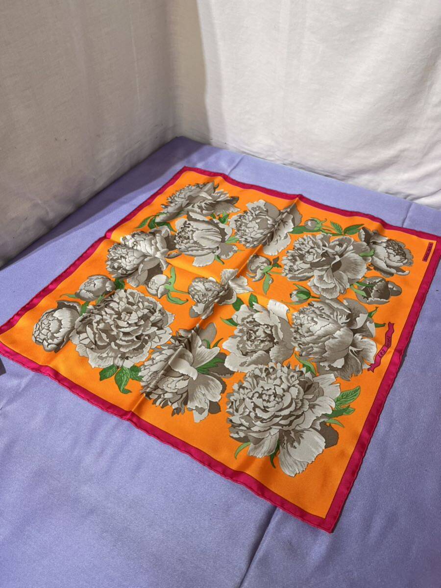 D560 HERMES スカーフ Les Pivoines 芍薬 花柄 バンダナ レディース オレンジ(スカーフ)｜売買されたオークション情報 ...