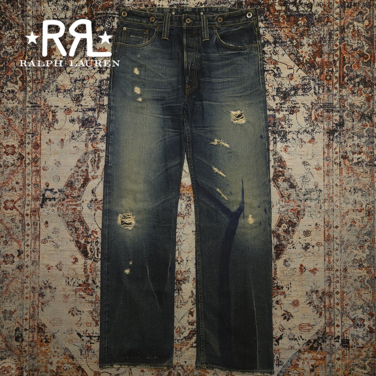 名作 RRL Baltimore Jeans 2nd 34×34 ボルチモア ジーンズ デニム ジョニー デップ 米国製 肉厚 ヴィンテージ ...