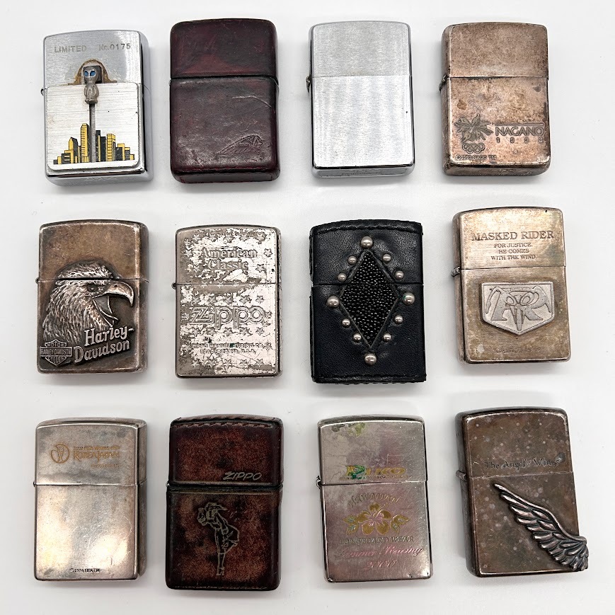 AF-6 ZIPPO ジッポ オイルライター MAGICAL UFO No.0175 NAGANO五輪No.0639 HarleyDavidson MASKED RIDER No.0931 ...