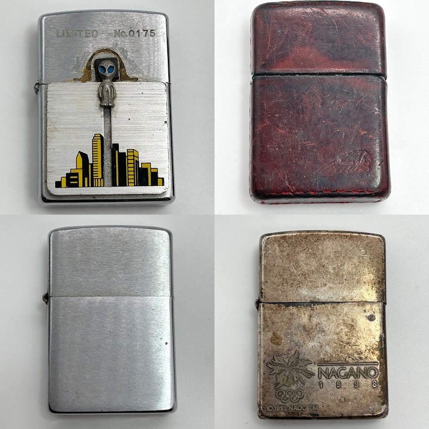 AF-6 ZIPPO ジッポ オイルライター MAGICAL UFO No.0175 NAGANO五輪No.0639 HarleyDavidson MASKED RIDER No.0931 ...