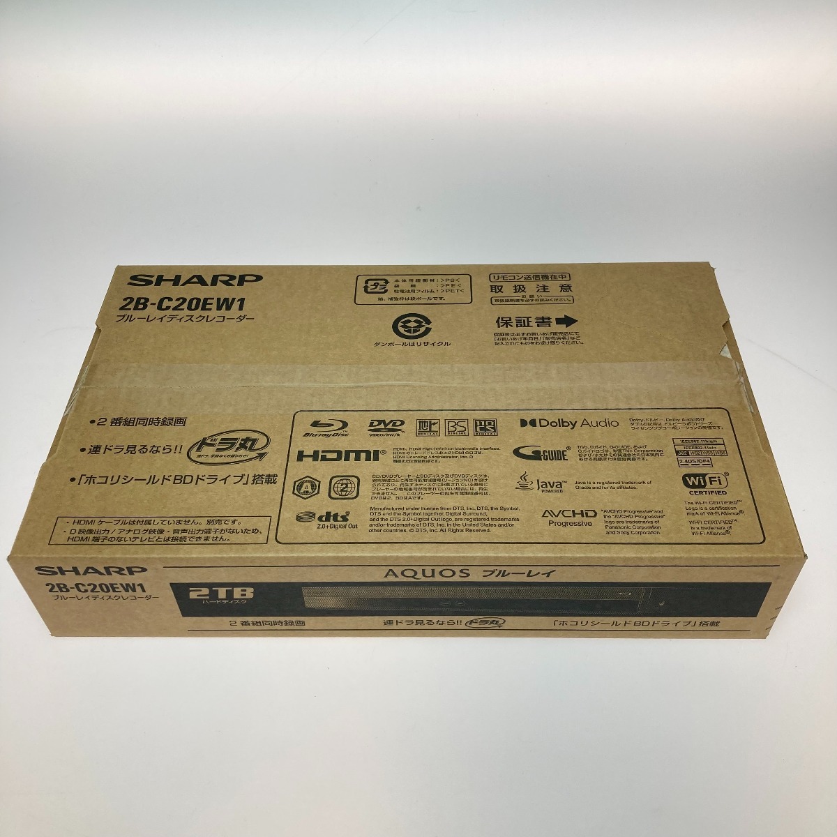 SHARP シャープ AQUOS アクオス Blu-ray ブルーレイディスクレコーダー 2TB 2B-C20EW1(シャープ)｜売買されたオークション情報、yahooの商品情報をアーカイブ ...