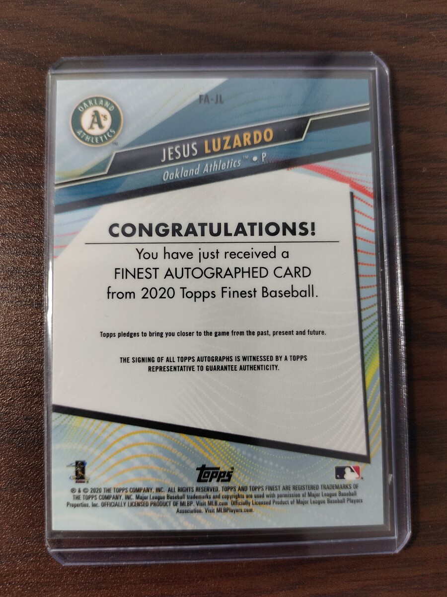 150枚限定 Jesus Luzardo OAK #/150 Blue Refractor 2020 Topps Finest ...