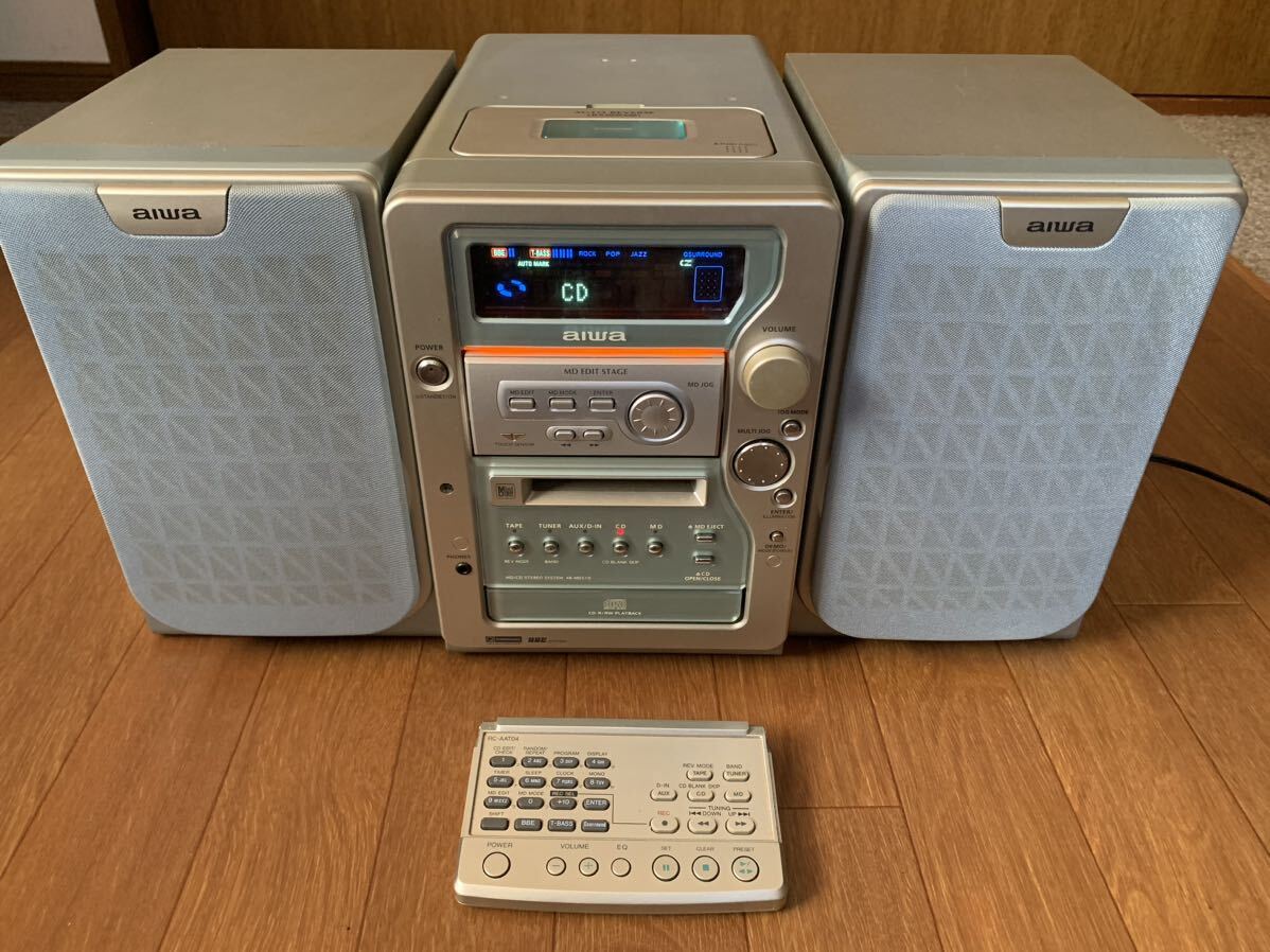 aiwa XR-MD510 MD/CDステレオシステム カセット使用不可 リモコン付 AIWA アイワ ミニコンポ(その他)｜売買された ...