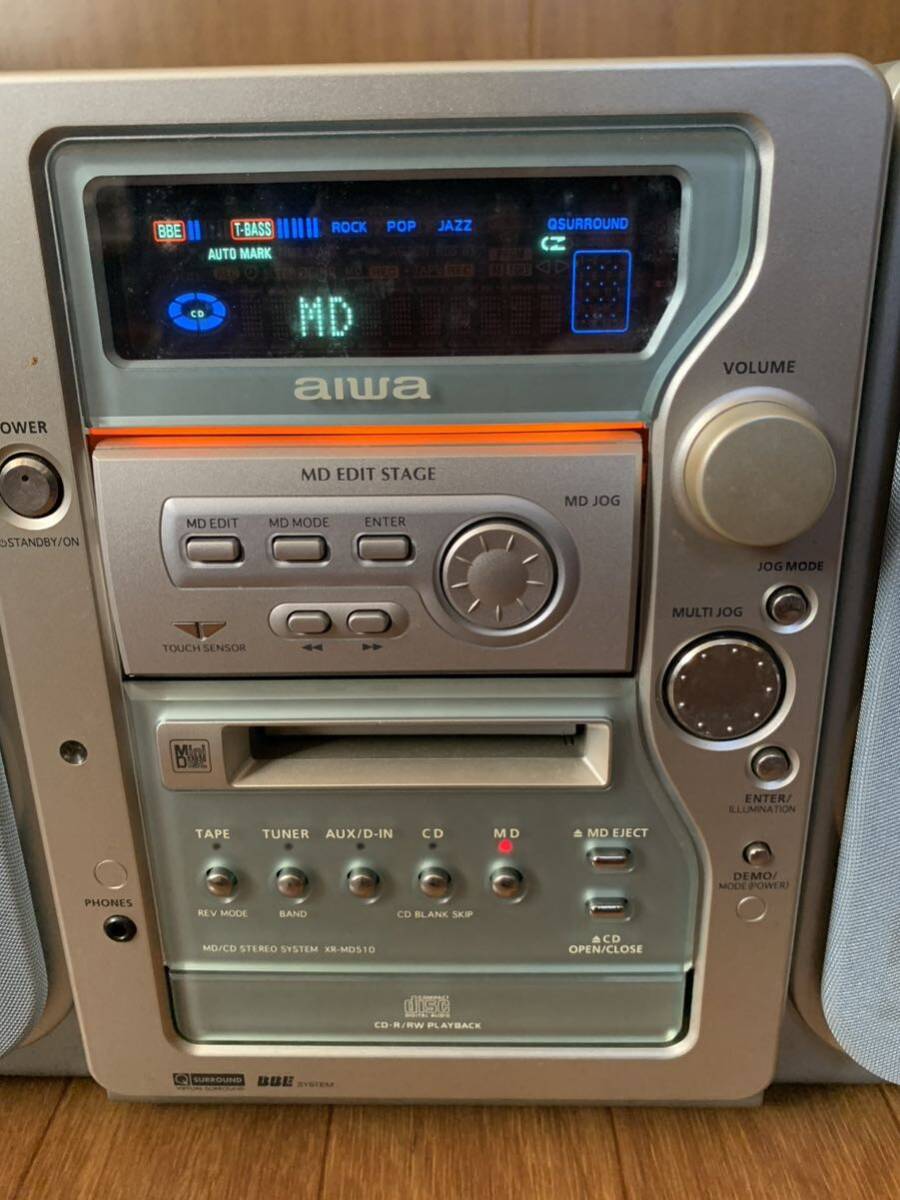 aiwa XR-MD510 MD/CDステレオシステム カセット使用不可 リモコン付 AIWA アイワ ミニコンポ(その他)｜売買された ...