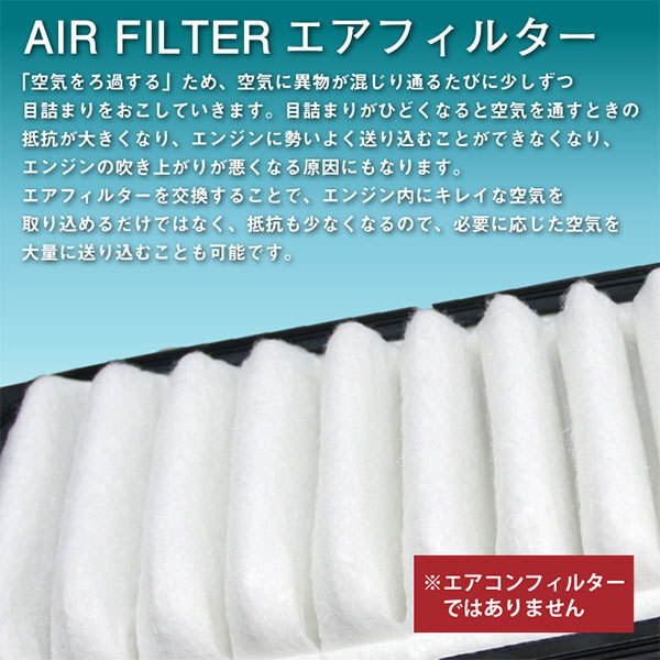 エアフィルター エンジン ダイハツ タントエグゼ カスタム L455 L465S 17801-B2050 17801-B2050-000 ...