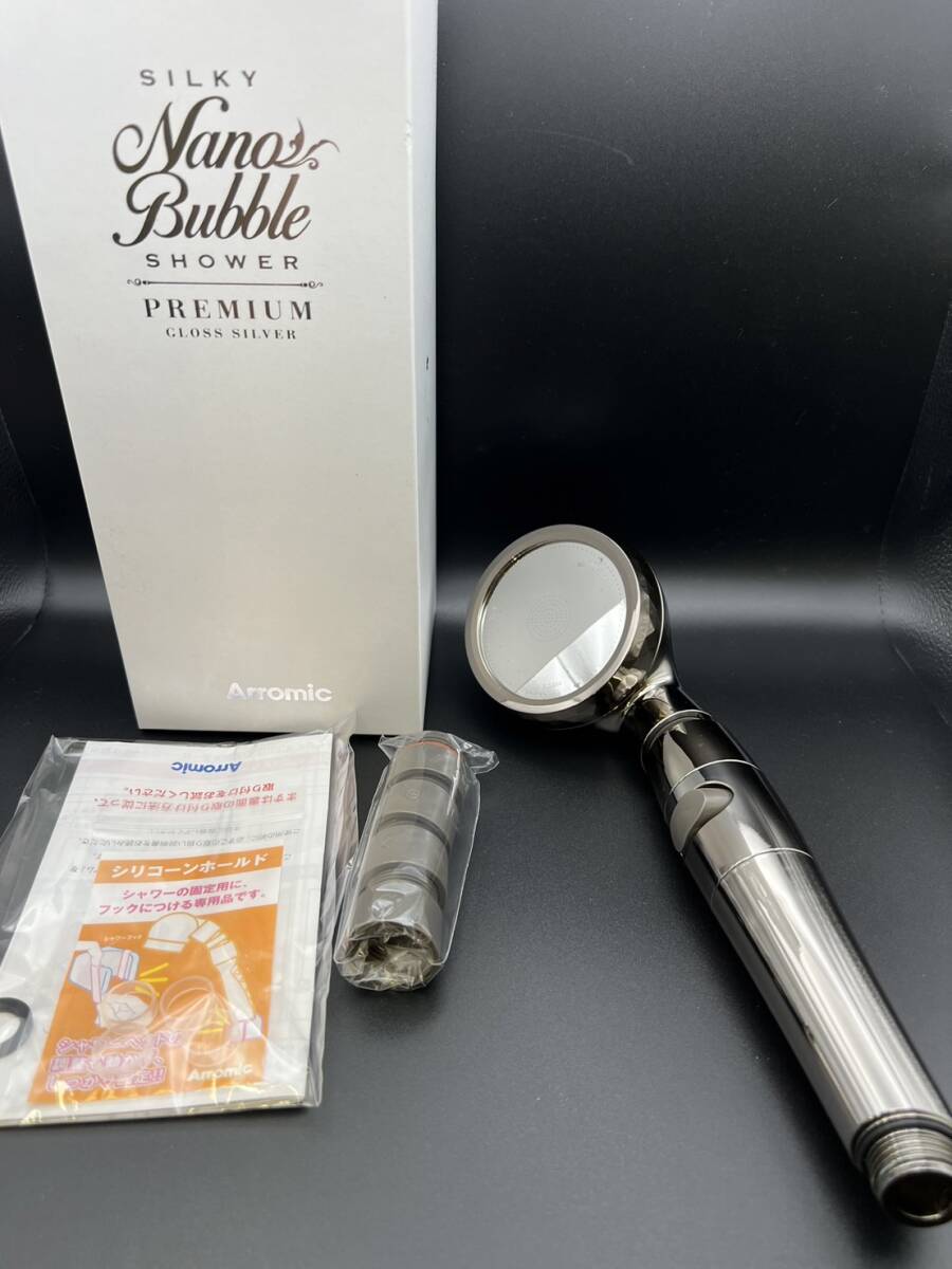 60-YR69-05 品 アラミック シルキーナノバブル シャワー プレミアム シャワーヘッド シルバー Arromic SILKY Nano ...