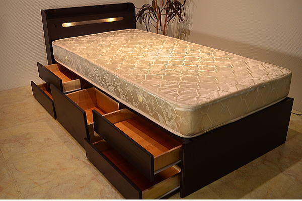 NJ2D^収納付きシングルベッドDBR訳有1円 アウトレット展示品(フレームのみ)｜売買されたオークション情報、yahooの商品情報を ...